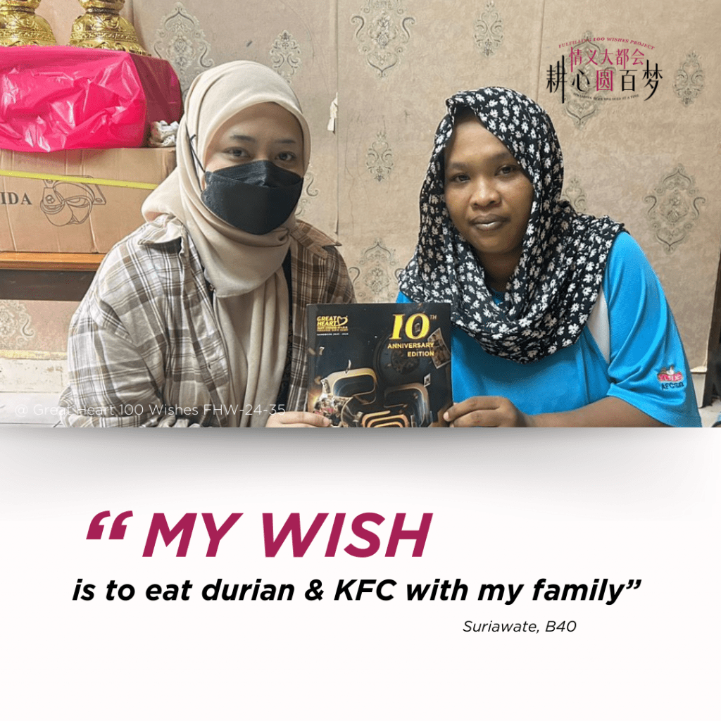 Durian and KFC for Suriawate & Her Kids - Great Heart Charity